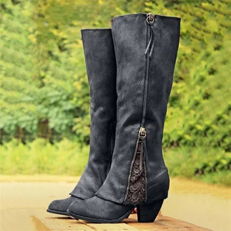 Eudora - Elegant Vintage Heeled Boots for a Timeless Look – NOVIGOOD
