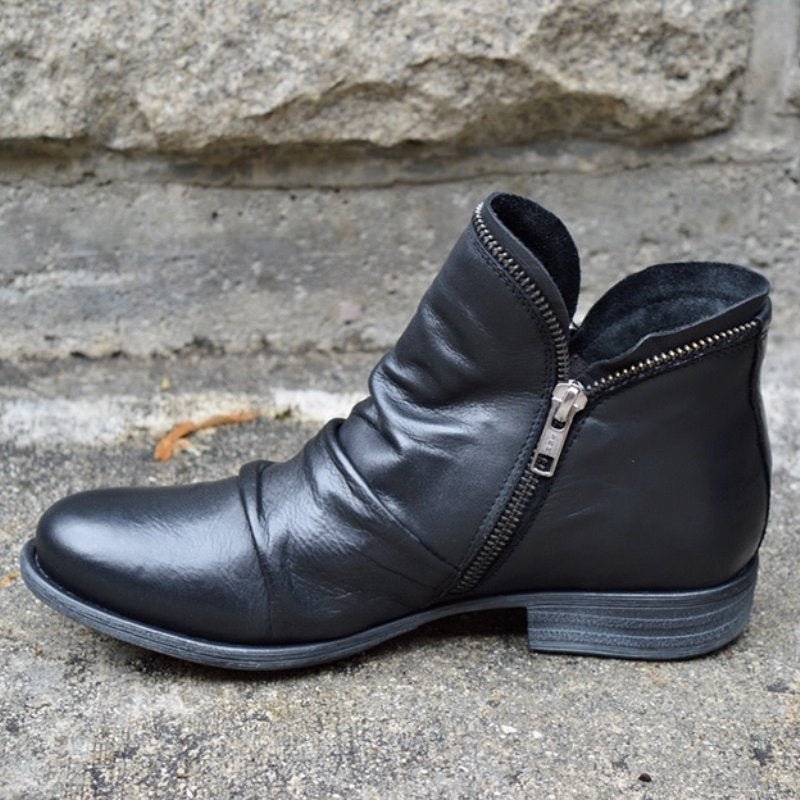 Giulia™ - Leather Boots with Zipper – NOVIGOOD